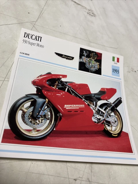 DUCATI 550 SUPER mono 1993 carte moto collection Atlas Italie EUR 5,75 ...