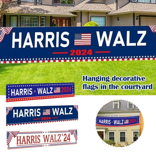 KAMALA HARRIS WALZ Hanging Long-Flag Harris Waltz 2024 Yard Sign EUR 5 ...