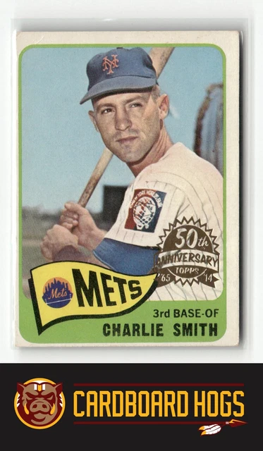 1965 TOPPS #22 Charlie Smith New York Mets Heritage 50th Anniversary ...