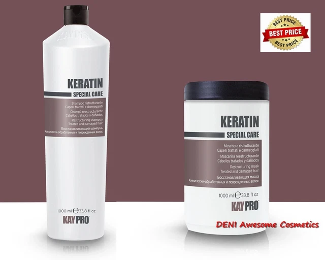 MASQUE CAPILLAIRE KEPRO KAYPRO KÉRATINE 1000 ml + shampooing 1000 ml ...