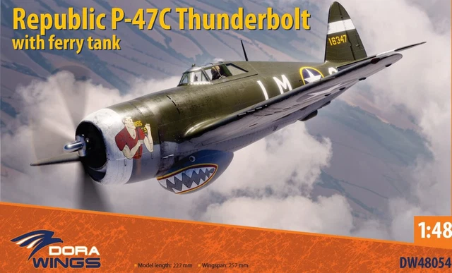 REPUBLIC P-47C THUNDERBOLT (w/ Ferry Tank) DORA WINGS PLASTIC KIT 1/48 ...