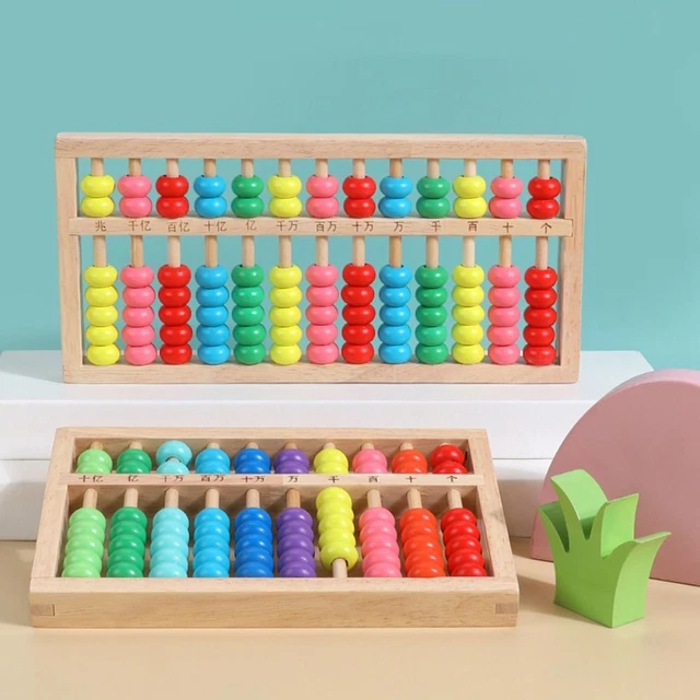 SQUARE CALCULATION BEAD Wooden Counting Abacus Montessori Wooden Abacus ...
