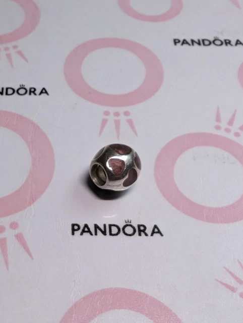 GENUINE PANDORA SILVER 💕Purple Hearts 💕 Enamel Charm 925 ALE £17.00 ...