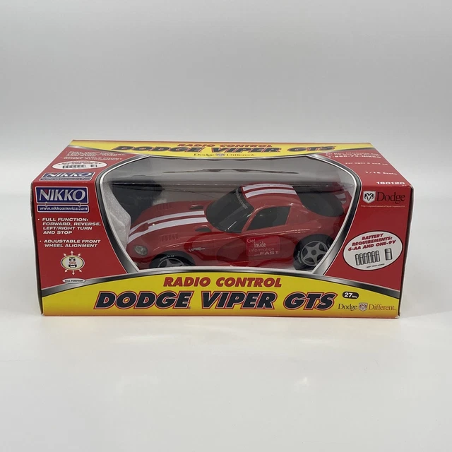 VINTAGE NIKKO RC Dodge Viper GTS Nikko 1/16 Scale Remote Control Car ...