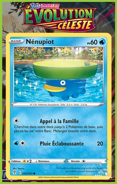 CARTE POKÉMON NÉNUPIOT 032/203 EB07 EB7 Evolution Céleste Epee Et ...