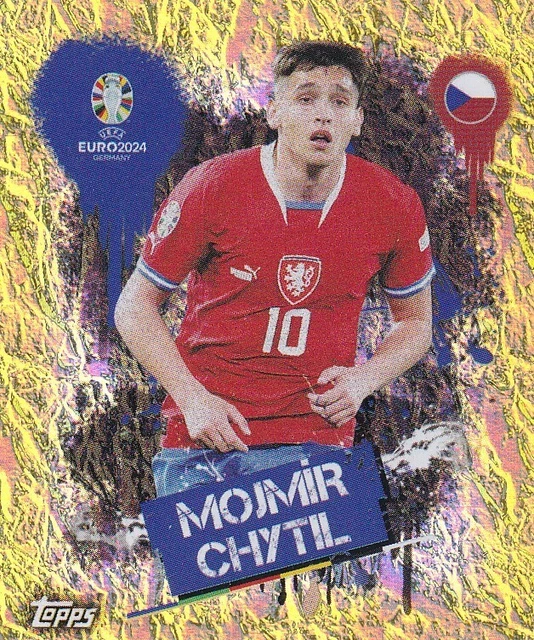 TOPPS UEFA EURO 2024 Sticker Swiss CZE 3 Mojmir Chytil Artist Gold ...