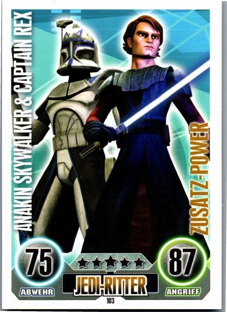 STAR WARS FORCE Attax Serie 1 ANAKIN SKYWALKER & CAPTAIN REX 103 Basis ...