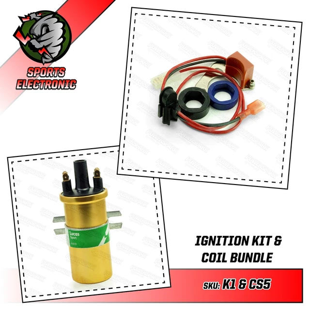 ELECTRONIC IGNITION KIT Lucas Gold Sports Coil Jaguar Triumph Austin ...