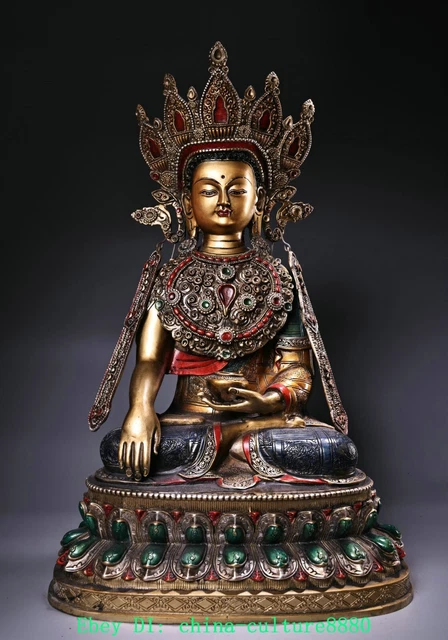VIEUX TIBET CUIVRE pur plaqué or figure Shakyamuni Bouddha EUR 648,00 - PicClick FR