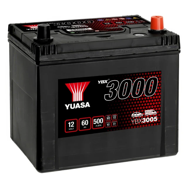 YUASA CAR BATTERY 12V 60Ah 500A T1 Starter SMF Fits Subaru Impreza 1.6 ...