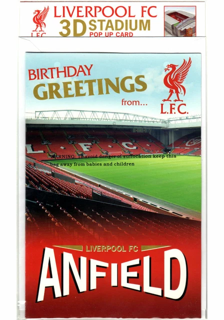 LIVERPOOL FC 3D Stadium Pop Up Birthday Card NEW £5.29 - PicClick UK