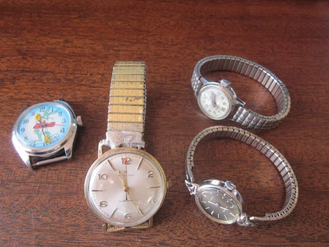 HAMILTON AUTOMATIC WITTNAUER Geneve Bugs Bunny Lot of 4 Manual Wind ...