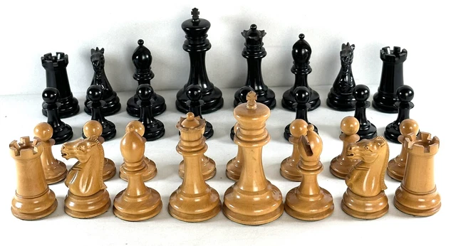 JAQUES LONDON STAUNTON 4” King Chess Pieces (no board) Antique or ...