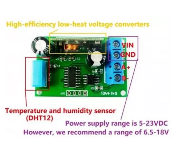 DHT11 DHT22 DS18B20 Temperature Humidity Sensor Module RS485 Modbus RTU ...