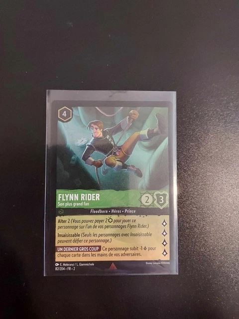 CARTE LORCANA FLYNN Rider 82/204 Rare Disney Chapitre 2 FR NEUF FOIL ...