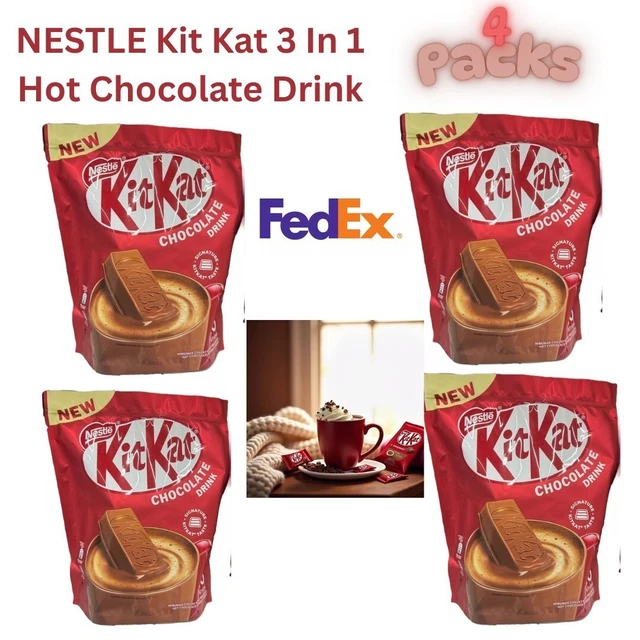 NEW NESTLE KIT Kat 3 In 1 Hot Chocolate Drink 10 Sachets x 33g - 4 ...