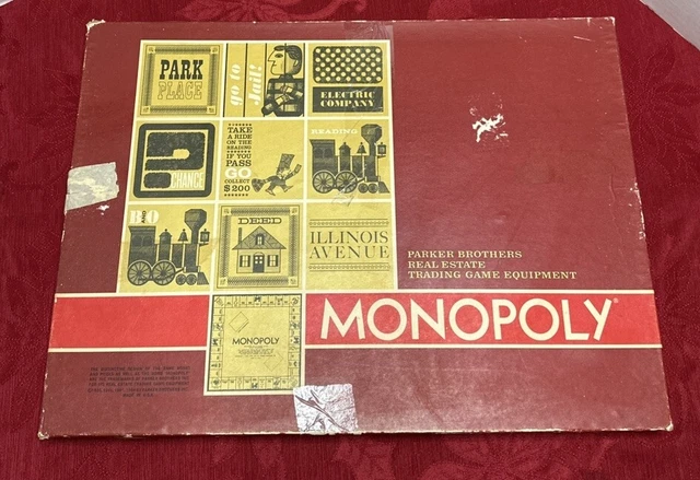 VINTAGE RARE 1964 Monopoly Board Game Red Box Parker Brother *COMPLETE ...