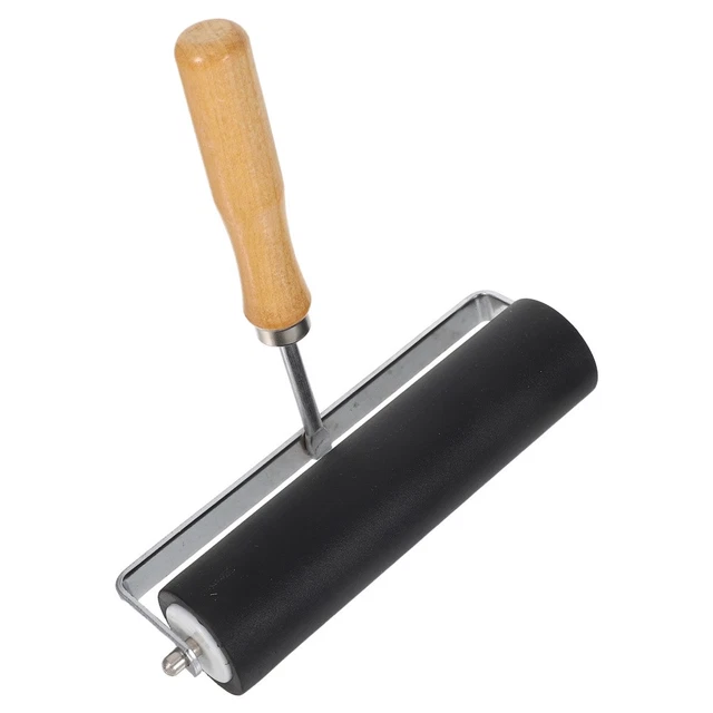 RUBBER ROLLER - Rubber Ink Paint Roller With Wood Handle For ...