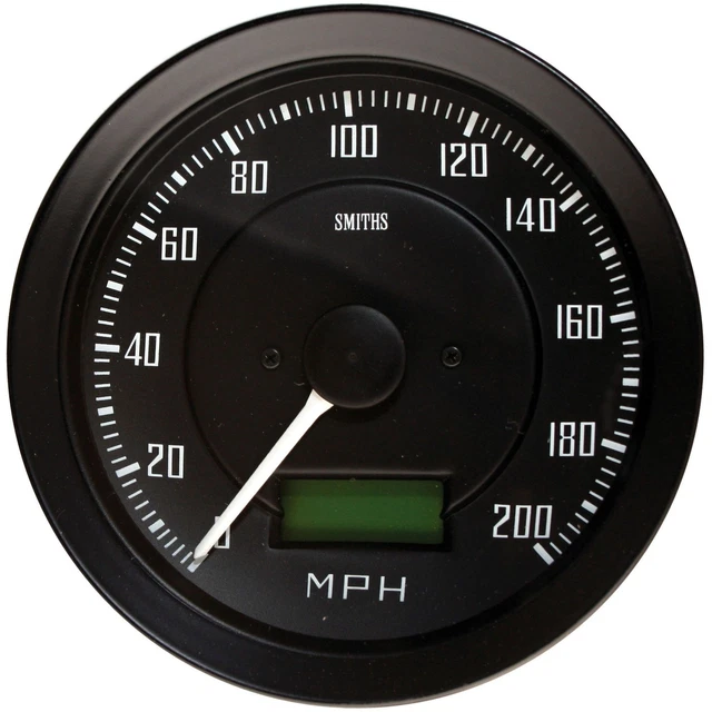 SMITHS CLASSIC GT40 Style Speedometer Electronic Programmable 0-200 MPH ...
