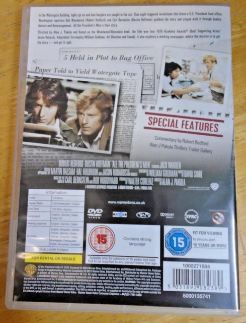ALL THE PRESIDENT'S Men (1976) - Robert Redford - DVD - Region 2 - VGC ...