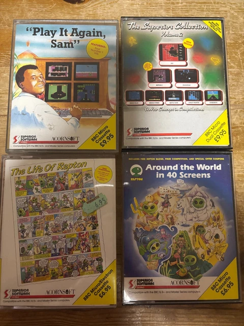 ACORNSOFT SUPERIOR SOFTWARE BBC Micro Dual Case Cassette Games £7.95 ...