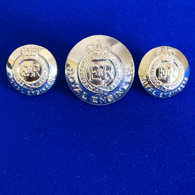 BRITISH ARMY ROYAL Engineers Uniform Buttons Staybrite X3 £1.50 ...