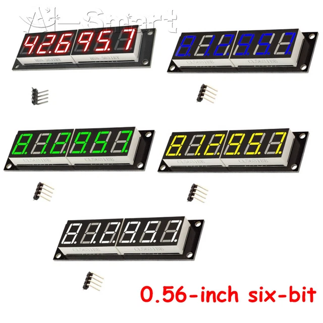 DIGITAL 0.56& INCH 6-Digit 7-Segment LED Display TM1637 Tube Module 5 ...