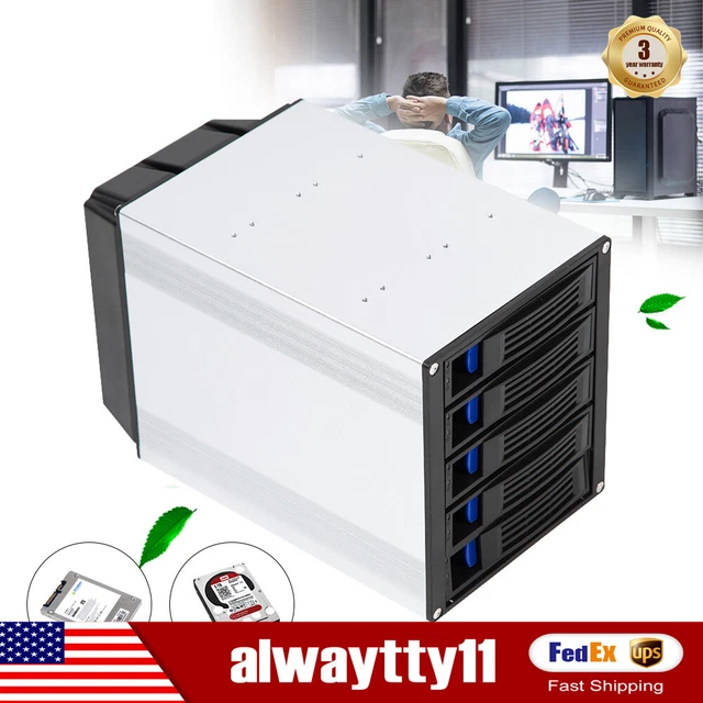 HARD DRIVE ENCLOSURE Internal 5-Bay Hot Swap Bay Mobile Rack for 5 x ...