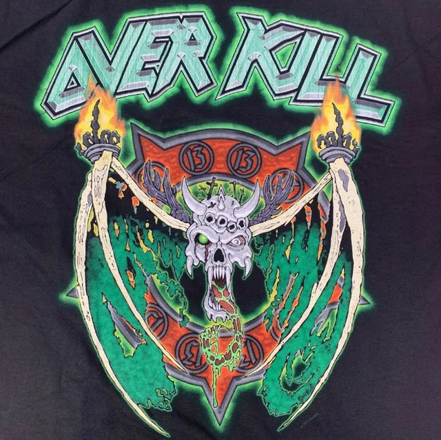 VINTAGE OVERKILL LOGO Tour Black Men All Size T-shirt BC468 £19.55 ...
