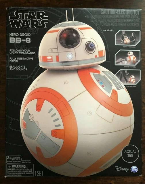 DISNEY SPIN MASTER Star Wars BB-8 Fully Interactive Hero Droid White ...