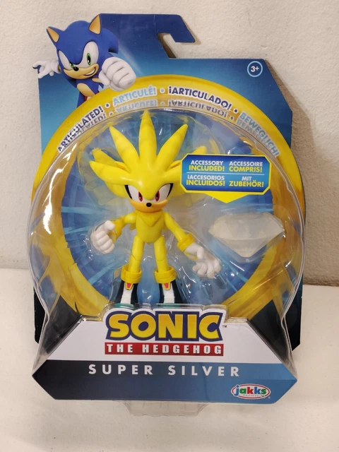 JAKKS PACIFIC SONIC The Hedgehog Super Silver 4” Figure White Chaos ...