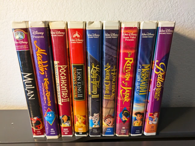 VHS 9 TAPES LOT, Disney, Sequels to Lion King Lady Tramp Little Mermaid ...