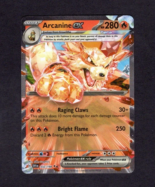 ARCANINE EX 032/198 Pokémon TCG Scarlet & Violet Base Set Holo Ultra ...
