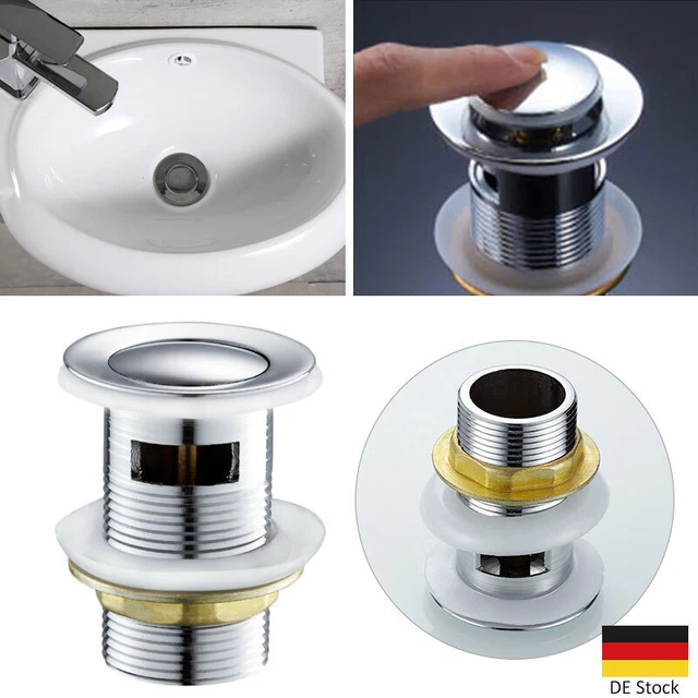 ABLAUFGARNITUR POP-UP ABFLUSS Ablauf Ventil Waschbecken Waschtisch mit ...