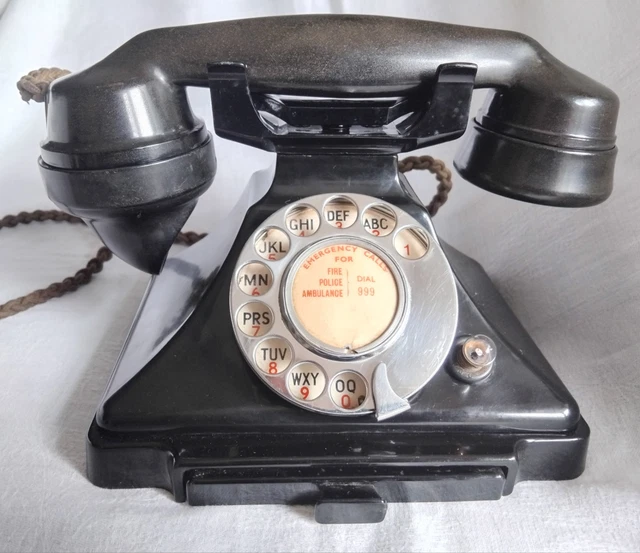 VINTAGE OLD ANTIQUE Pyramid Dial Bakelite Telephone Phone Art Deco £60. ...
