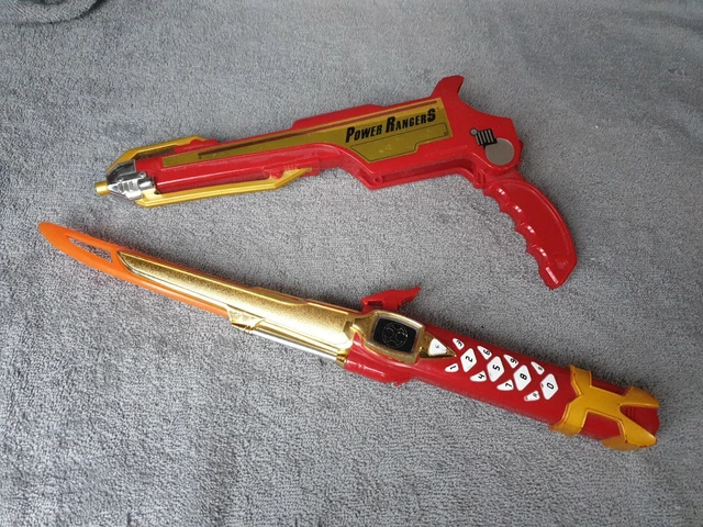 VINTAGE POWER RANGERS Ninja Storm Red Sword/Gun 2002 Sound/Lights ...