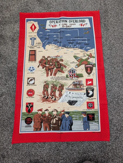 OPERATION OVERLORD D-DAY 1944 - WW2 50th Anniversary - Tea Towel - War ...