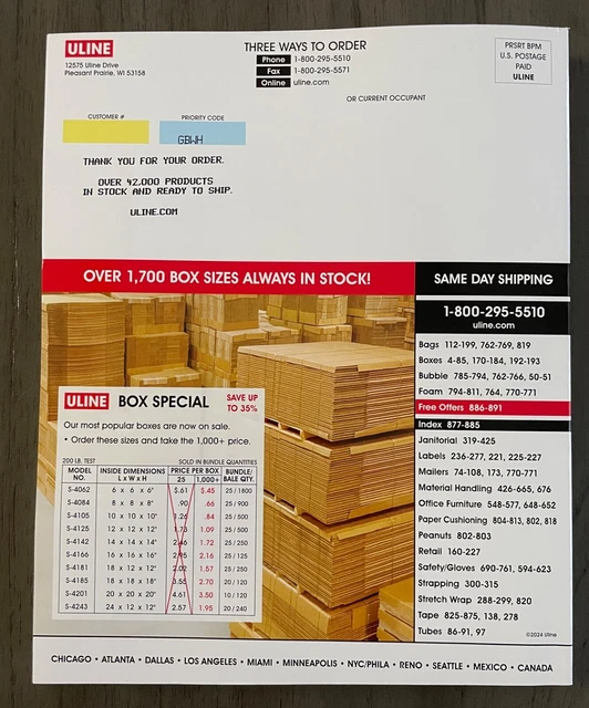 ULINE - FALL Winter 2024 2025 Product Catalog $17.78 - PicClick CA