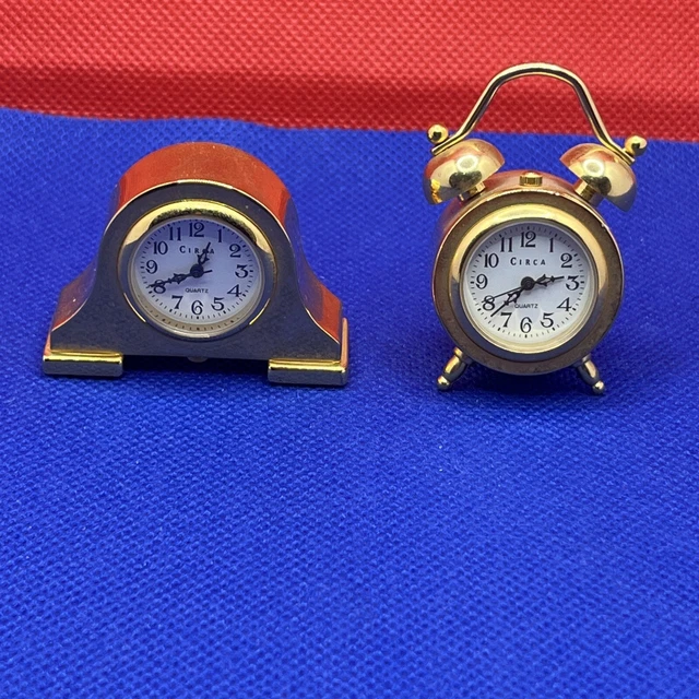 LOT OF TWO "Circa" Brand Gold Tone Quartz Miniature Clocks -Lot #A5 £28 ...