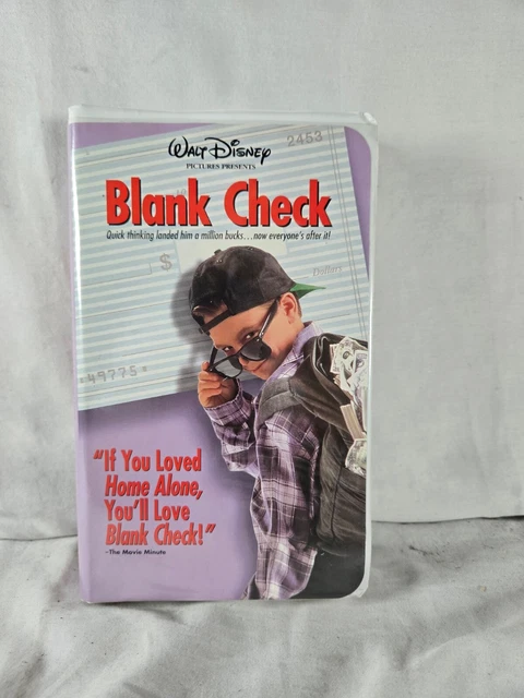 BLANK CHECK 1994 Walt Disney Clamshell VHS #4071 90's Kid Comedy Disney ...