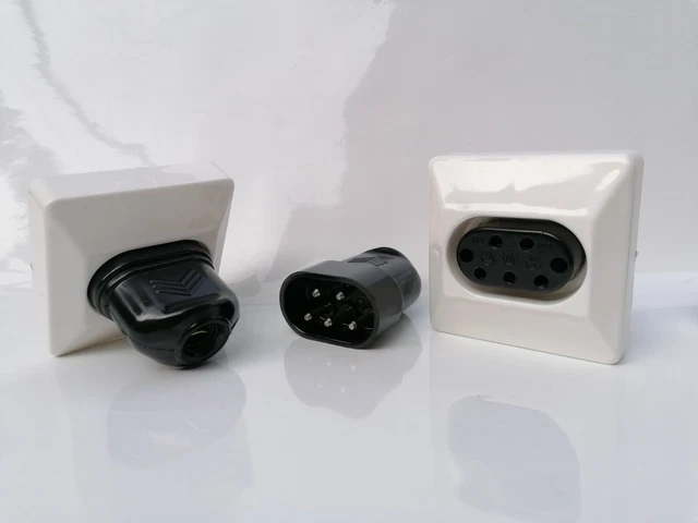ALT STECKDOSE DDR Kraftstrom + Stecker Unterputz Drehstrom Bakelit EUR ...