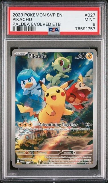 PSA 9 PIKACHU SVP 027 Promo Paldea Evolved Graded Pokemon Card pokèmon ...