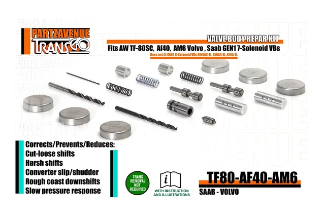 AF40 TF80 AM6 Gearbox Valve Body Repair Kit Generation 1 With 7 ...