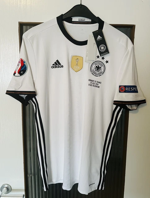 NEU DEUTSCHLAND DFB EM 2016 Trikot ETIKETT MATCHDETAILS PATCHES in Gr.L ...