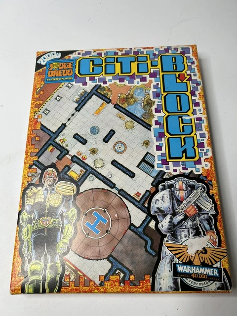 Rare Warhammer 40k Judge Dredd Citi Block Floor Plans Vintage 1987 Complete Game Eur 5262
