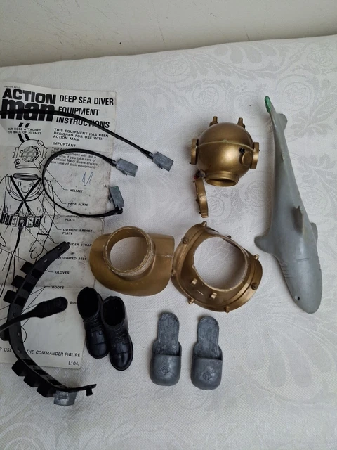 VINTAGE PALITOY ACTION Man Deep Sea Diver Spare Parts +Leaflet See ...