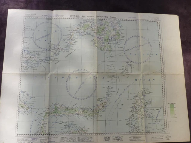 WW2 RAAF - Original Military Chart / Map Of Southern Phillippines ...