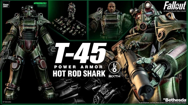 (IN STOCK) THREEZERO - Fallout 1/6 T-45 Hot Rod Shark Power Armor ...