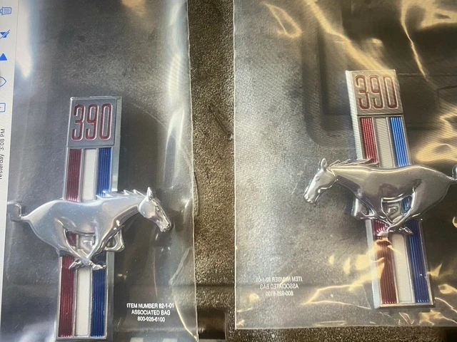 NOS FORD MUSTANG 390 fender emblems Fastback convertible EUR 34,51 ...