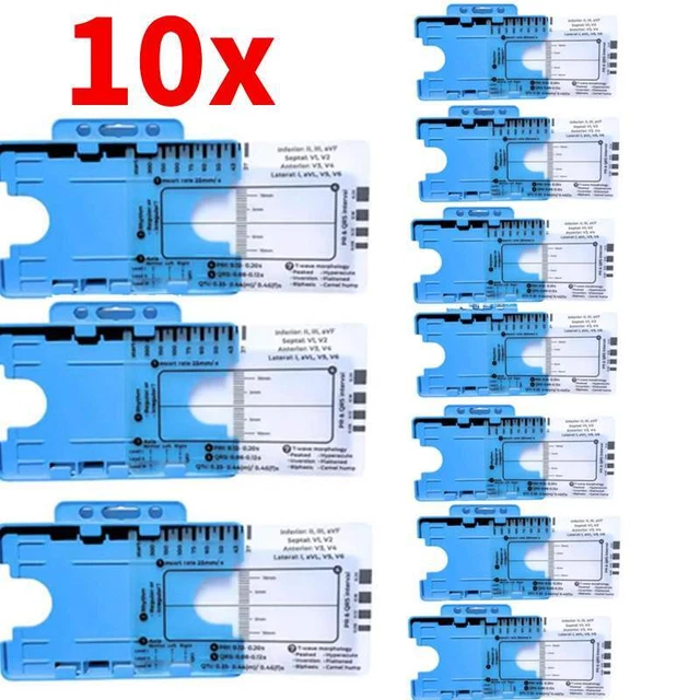 ECG 7 STEP Ruler, ECG Ruler Plastic Ruler Measuring Tool with storage ...